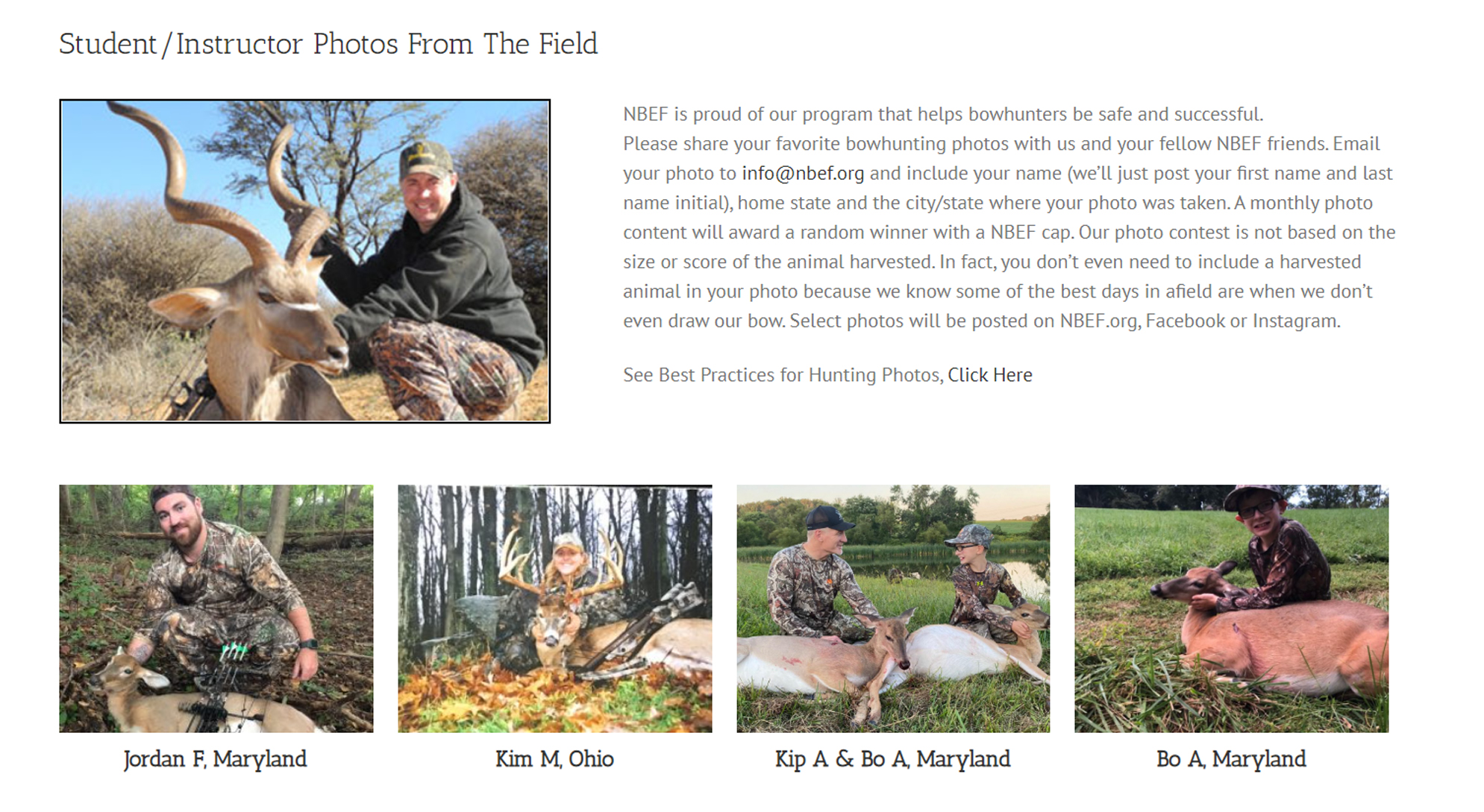 “Photos From the Field” Contest Reminder from NBEF